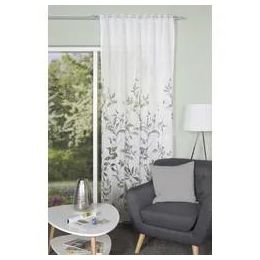 Vorhang Home Wohnideen "PAULAS" Gr. 1, grau, B:140cm H:245cm, Ausbrenner, Polyester, Viskose, Gardinen, Kombibandschal PAULAS bedruckt