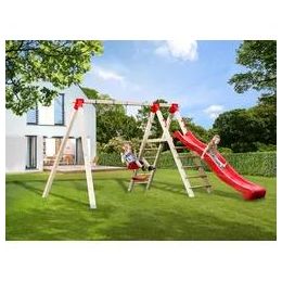 Doppelschaukel Weka "Tabaluga", beige (natur), Schaukeln, KinderB:378cm H:240cm T:284cm, Holzwerkstoff, BxTxH: 378x284x240 cm, B:378cm H:240cm T:284cm