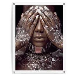 Poster Reinders "Afrikanische Frau", weiß (farbe bild(er): weiß), B:60cm H:80cm T:0,1cm, Leinwand, Bilder, Outdoor für Garten oder Balkon