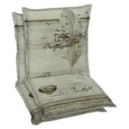 Sesselauflage GO-DE, grau (grau, braun), B:100cm H:7cm T:50cm, Obermaterial: 100% Baumwolle, Polsterauflagen