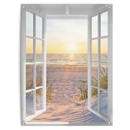 Poster Reinders "Sonnenuntergang durch das Fenster", beige (farbe bild(er): beige), B:60cm H:80cm T:0,1cm, Leinwand, Bilder, Outdoor für Garten oder Balkon
