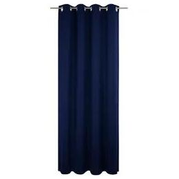 Vorhang WIRTH "Newbury" Gr. 3, blau (nachtblau), B:130cm H:225cm, Jacquard, Baumwolle, Polyester, Gardinen