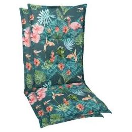 Sesselauflage GO-DE "Mittellehner", blau (petrol), B:110cm H:8cm T:50cm, Obermaterial: 65% Polyester, 35% Baumwolle, Polsterauflagen