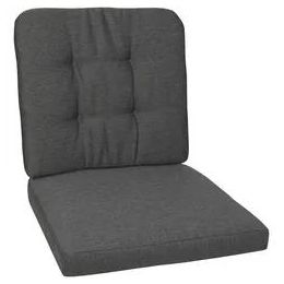 Sesselauflage GO-DE "Florenz, TOPSELLER", grau (anthrazit), B:50cm H:7cm T:55cm, Bezug: 100% Polyester, Polsterauflagen, wasserabweisend