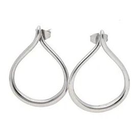 Paar Ohrstecker Jacques Charrel "geschwungen, Edelstahl", Damen, Gr. Edelstahl, silber, Ohrringe