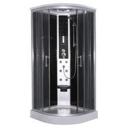 Komplettdusche Sanotechnik "Milano", silber (alufarben), B:90cm H:215cm T:90cm, Duschkabinen, Viertelkreisdusche