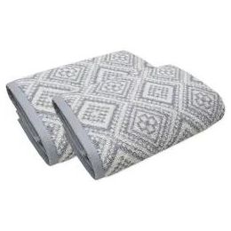 Handtuch Set Framsohn FROTTIER "Arabeske", beige (beige, naturweiß, grau, graphit), B:50cm L:100cm, Walkfrottier, Obermaterial: 100% Baumwolle, Handtücher, skandinavisch gemustert, hergestellt in Österreich