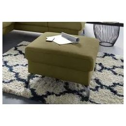 Sit & More Hocker SIT & MORE "Percy", grün, B:72cm H:43cm T:72cm, Hocker, Polsterhocker, Fußhöhe 12 cm, wahlweise mit unterschiedlichen Fußfarben