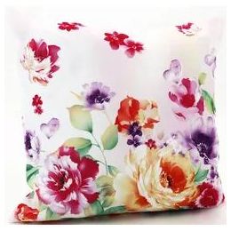 Weckbrodt-Gardinen Dekokissen WECKBRODT "Sommerblumen" Gr. 1, bunt (multi, geblümt), B:45cm H:13cm L:45cm, Polyester, Dekokissen_Sitzkissen_Kissenhüllen, Kissenhülle mit Füllung, Outdoor, bedruckt, floral, geblümt