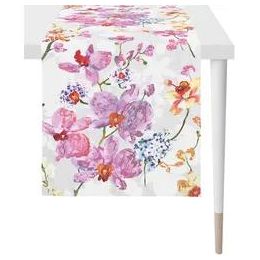 Tischläufer Apelt "7184 SUMMER GARDEN, Sommerdeko, Sommer", bunt (naturweiß, flieder, gelb, bunt), B:48cm L:140cm, Baumwolle, Tischdecken, Digitaldruck