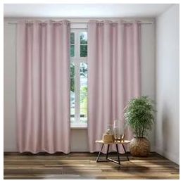 Vorhang Kutti "Dimout" Gr. 1, rosa (rose), B:140cm H:145cm, Polyester, Gardinen, Verdunkelung, Thermo, isolierend, einfarbig