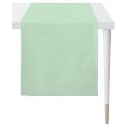 Tischläufer Apelt "4362 Rips-Uni", grün (mint), B:45cm L:135cm, Baumwolle, Polyester, Tischdecken, UNI-BASIC
