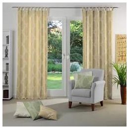 Vorhang WIRTH "Lahstedt" Gr. 2, beige (sand), B:135cm H:175cm, Jacquard, Polyacryl, Polyester, Gardinen