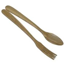 Salatbesteck BERARD FRANCE 1892 "Provencal", braun (holzfarben), Massivholz, Kochbesteck-Sets, Olivenholz, 35 cm
