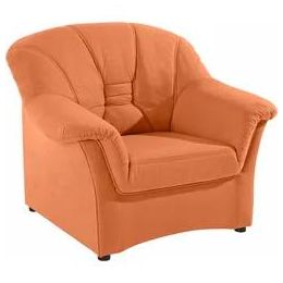 Sessel DOMO collection "Elva, zeitlose Formensprache, elegante R&uuml;ckensteppung", orange (terrakotta), B:99cm H:84cm T:82cm, Kunstleder SOFTLUX / Struktur ( 100% Polyester);Microfaser PRIMABELLE (100% Polyester);(gepr&auml;gte) Luxus-Microfaser (100% Polyester), Sessel, Sessel, wahlweise mit Federkern
