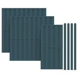 Dichtzaun Kiehn-Holz, grau (anthrazit), H:188cm, Holzwerkstoff, Zaunelemente, 7-teiliges Set, aus nordischer Fichte
