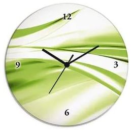 Wanduhr Artland "Abstrakte Welle", grün, T:1,8cm, Wanduhren, wahlweise mit Quarz- oder Funkuhrwerk, lautlos ohne Tickgeräusche