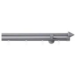 Kombi-Vorhangstange GOOD LIFE "Punta" Gr. 20, grau (anthrazit), L:480cm Ø:20mm, Aluminium, Kunststoff, Metall, Gardinenstangen