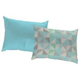 Dekokissen ADAM "Bio Bel", blau (hellblau, jaquard, struktur gemustert), B:40cm L:60cm, Baumwolle, Dekokissen_Sitzkissen_Kissenhüllen, Reißverschluss, gemustert, Wendekissenhülle ohne Füllung, 1 Stück
