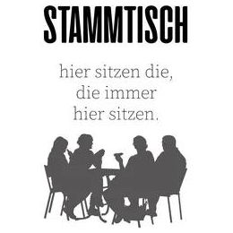 Wanddekoobjekt queence "STAMMTISCH", schwarz, B:20cm H:30cm T:0,1cm, Stahl, Wanddekoobjekte, Stahlschild, Blechschild, Spruch, Witzig, Wanddeko, retro, 20x30cm