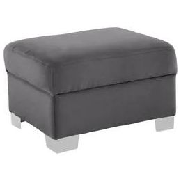 Hocker DOMO collection "Bero", schwarz (pepper), B:67cm H:41cm T:52cm, Struktur fein (100% Polyester);Feinstruktur (100% Polyester);Luxus-Microfaser (100% Polyester), Hocker, Polsterhocker