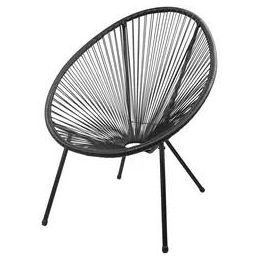 Gartensessel Garden Pleasure "Dalida", schwarz, B:73cm H:93cm T:73cm, Sessel
