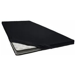 Spannbettlaken Primera "Elasthan-Feinjersey Topper", schwarz, 1 Stk., Jersey-Elasthan, 100x200 100x210 110x200 110x210 120x200 120x210 90x200 90x210 90x220 10, Jersey-Elasthan, Obermaterial: 95% Baumwolle, 5% Elasthan, Bettlaken, Aus 95% gekämmter Baumwolle und 5% Elastan
