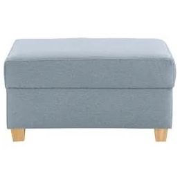 Hocker DOMO collection "Incanto", blau (eisblau), B:85cm H:45cm T:62cm, Hocker, Polsterhocker