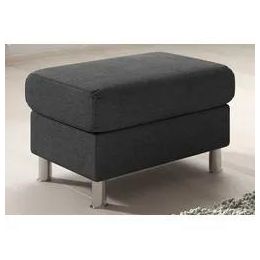 Hocker Trendmanufaktur "Rondo II zeitlos und bequem", grau (dunkelgrau), B:67cm H:46cm T:53cm, 100% Polyester, Hocker, Polsterhocker, wahlweise mit komfortablem Federkern, frei im Raum stellbar