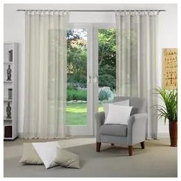 Vorhang WIRTH "Sunday" Gr. 5, beige, B:142cm H:255cm, Jacquard, Baumwolle, Polyester, Gardinen