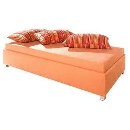 Polsterliege Maintal, orange (terrakotta), B:94cm L:204cm, 100% Polyester, Komplettbetten, Inkl. Bettkasten, in 3 Breiten