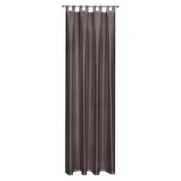 Vorhang GERSTER "Silko" Gr. 1, grau, B:140cm H:235cm, Taft, Polyester, Gardinen, HxB: 235x140, Eleganter Schlaufenschal aus Taft
