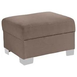 Hocker DOMO collection "Bero", beige, B:67cm H:41cm T:52cm, Struktur fein (100% Polyester);Feinstruktur (100% Polyester);Luxus-Microfaser (100% Polyester), Hocker, Polsterhocker
