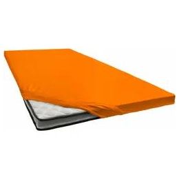 Spannbettlaken bellana "Jersey-Elasthan deluxe in Gr. 90x200, 140x200 oder 180x200, für Topper", orange (papaya), 1 Stk., Jersey-Elasthan, 140x200 140x210 140x220 150x200 150x210 150x220 160x200 160x210 160x220 10, Jersey-Elasthan, Obermaterial: 95% Baumwolle, 5% Elasthan (LYCRA), Bettlaken, aus Baumwolle, für Matratzen bis 10 cm Höhe, Bettlaken, Spannbetttuch