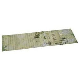 Tischläufer GO-DE, grün (grün, braun), B:40cm L:120cm, Baumwolle, Polyester, Tischdecken, (L/B): ca. 120x40 cm