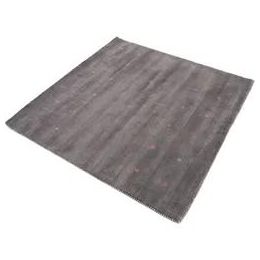 Wollteppich CarpetFine "Gabbeh-Uni", grau, B:150cm H:15mm L:150cm, Wolle, Teppiche, reine Wolle, handgewebt, Gabbeh Loom Tiermotiv, Sonderform Quadrat