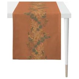 Tischläufer Apelt "5250 HERBSTZEIT, Jacquard, Herbstdeko, Herbst", orange, B:46cm L:140cm, Polyester, Viskose, Tischdecken