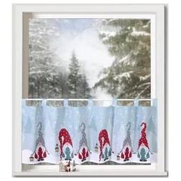 Weckbrodt-Gardinen Scheibengardine WECKBRODT "Wichtel Winter", bunt (multi), B:120cm H:45cm, Microfaser, Polyester, Gardinen, Bistro, Microsatin, Weihnachten, HxB 45x120cm, Gardine, Store