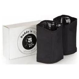 Wein- und Sektkühler BUDDY'S "Buddy ́s Bar", schwarz, B:11cm H:18cm T:11cm Ø:11cm, Polyester, Eiskübel, 2er Pack Kühlmanschetten, wasserabweisender Nylonstoff