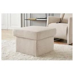 Sit & More Stauraumhocker SIT & MORE "Melissa", beige (linen), B:60cm H:48cm T:60cm, 100% Polyester, Hocker, klassisches Design, optional in dem mit Wasser zu reinigendem Bezug