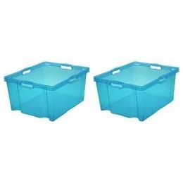 Organizer keeeper "franz", blau, B:43cm H:26cm T:52cm, Kunststoff, Aufbewahrungsboxen, Aufbewahrungsboxen xxl, hochwertiger Kunststoff, 44 L