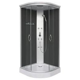 Komplettdusche Sanotechnik "Portland", schwarz (alunatur), B:90cm H:209cm T:90cm, Duschkabinen, Viertelkreisdusche