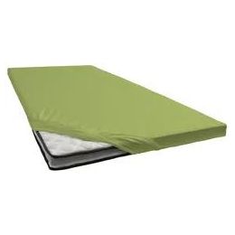 Spannbettlaken bellana "Jersey-Elasthan deluxe in Gr. 90x200, 140x200 oder 180x200, für Topper", grün (moos), 1 Stk., Jersey-Elasthan, 140x200 140x210 140x220 150x200 150x210 150x220 160x200 160x210 160x220 10, Jersey-Elasthan, Obermaterial: 95% Baumwolle, 5% Elasthan (LYCRA), Bettlaken, aus Baumwolle, für Matratzen bis 10 cm Höhe, Bettlaken, Spannbetttuch