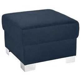 Hocker DOMO collection "Anzio", blau (dunkelblau), B:59cm H:43cm T:59cm, Hocker, Hocker, wahlweise mit Federkern