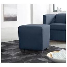 Hocker Home Affaire "Bob", blau (dunkelblau), B:46cm H:43cm T:46cm, Luxus-Microfaser (92% Polyester, 8% Nylon);Struktur fein ( 100% Polyester);Struktur in Chenille-Optik (30% Polyester, 70% Polyacryl);Chenillestruktur (40% Polyester, 60% Polyacryl), Hocker, Polsterhocker