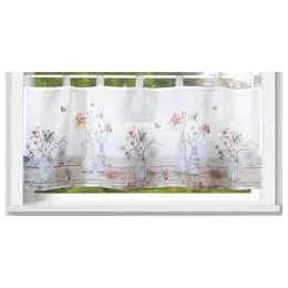 Weckbrodt-Gardinen Scheibengardine WECKBRODT "Alva" Gr. 1, bunt (multi), B:120cm H:45cm, Voile, Polyester, Gardinen, Bistro, Voile, bedruckt, floral, HxB 45x120cm, Gardine, Store