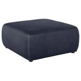Hocker DOMO collection "Cesena", blau (dunkelblau), B:88cm H:39cm T:88cm, Hocker, Polsterhocker