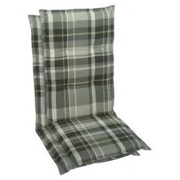 Sesselauflage GO-DE, grau (grau, creme, anthrazit), B:110cm H:5,5cm T:50cm, Bezug: 65% Polyester, 35% Baumwolle, Polsterauflagen