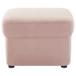 Polsterhocker DOMO collection "Sarafina", rosa (flamingo), B:61 H:40 T:61, Microfaser PRIMABELLE (100% Polyester) / Struktur (90% Polyester; 10% Polyacryl);Luxus-Microfaser (92% Polyester, 8% Nylon);Microfaser PRIMABELLE (100% Polyester), Hocker