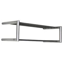 Garderobenleiste SPINDER DESIGN "SMOOTH", silber (silberfarben), B:80cm H:23cm T:33,5cm, Metall, Garderobenhalter, Metall, Schlichtes Design, Breite 80 cm